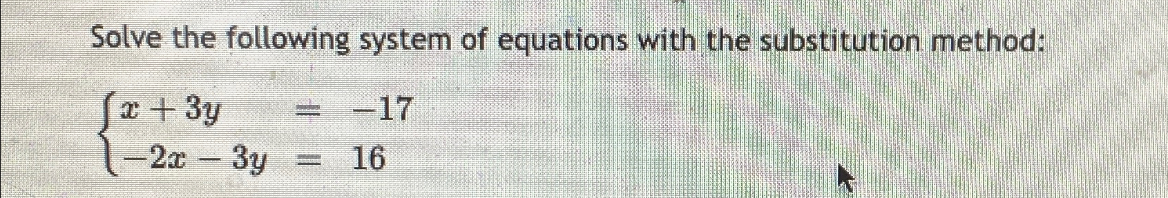 Solved Solve the following system of equations with the | Chegg.com