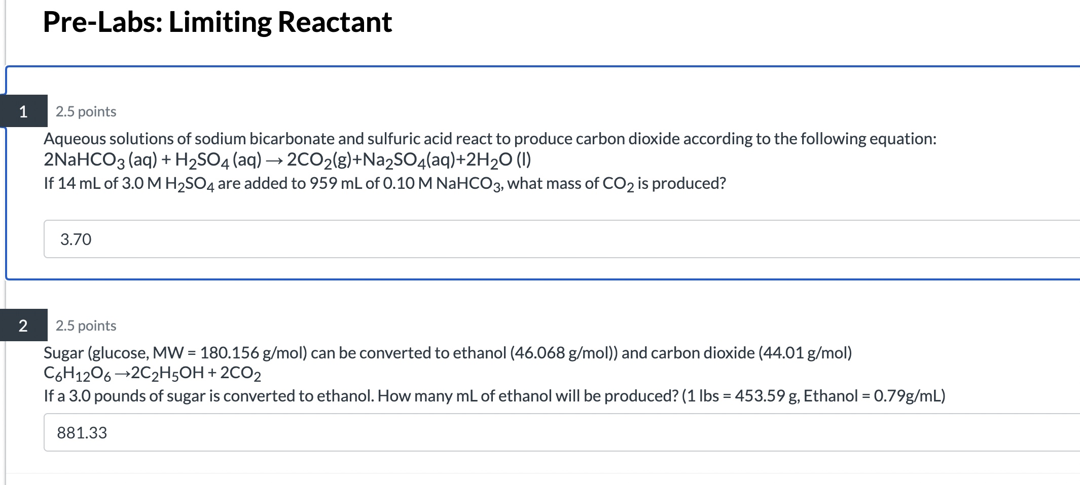 Solved Pre-Labs: Limiting Reactant12.5 ﻿pointsAqueous | Chegg.com