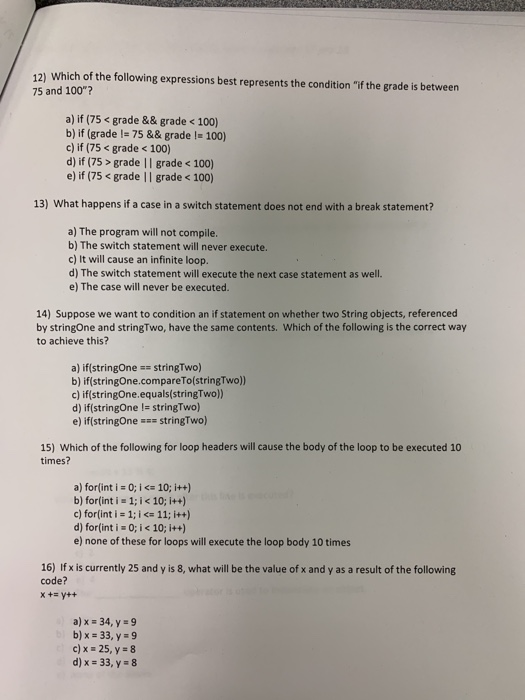 Solved 1) Which of the following is not a valid Java | Chegg.com