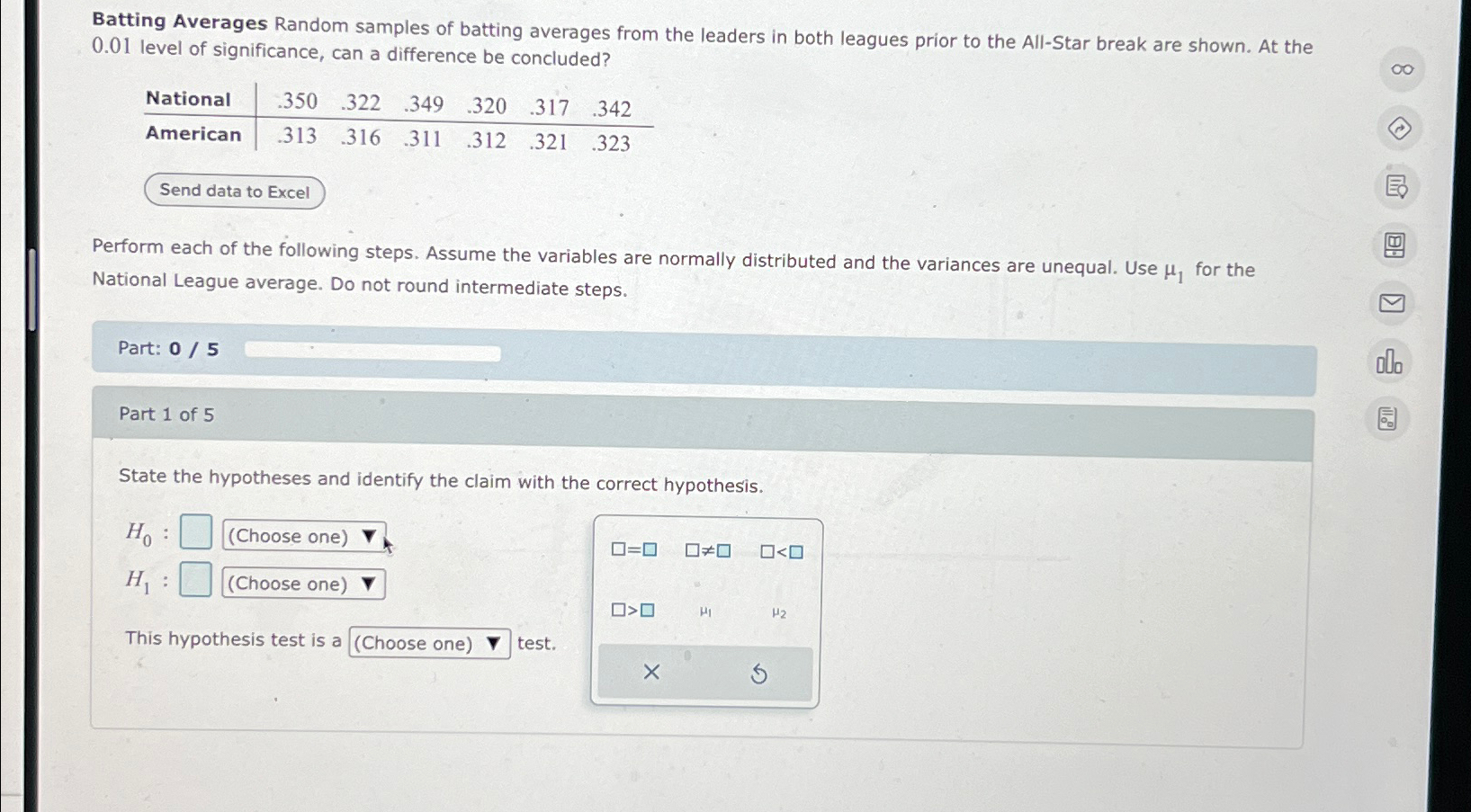 Solved Batting Averages Random samples of batting averages | Chegg.com