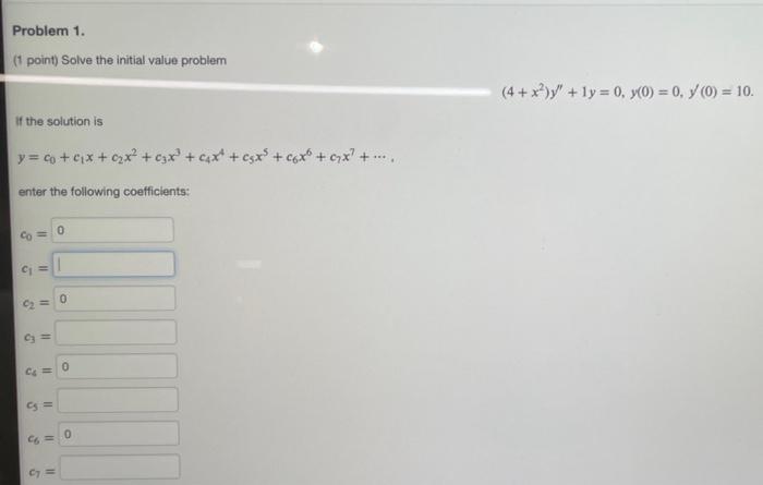 Solved (1 point) Solve the initial value problem | Chegg.com