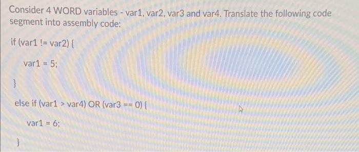 Solved Consider 4 WORD variables - var1, var2, var3 and | Chegg.com