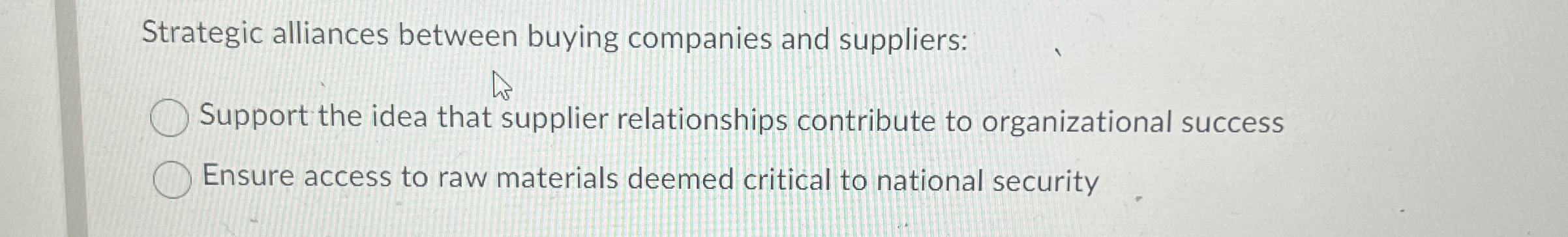 Solved Strategic alliances between buying companies and | Chegg.com