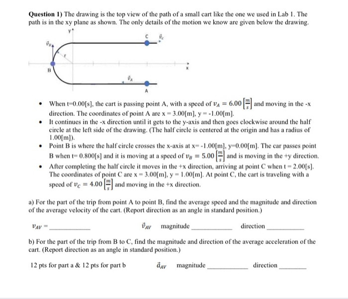 Solved Question 1) The drawing is the top view of the path | Chegg.com
