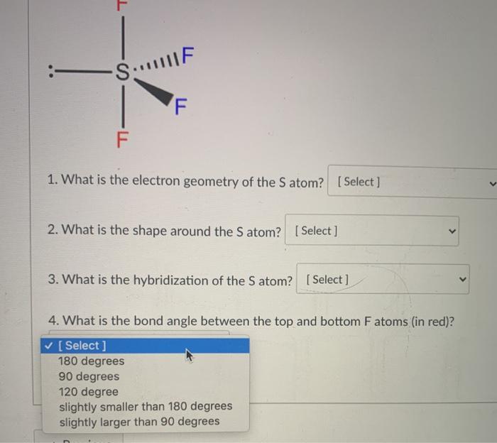 Solved Use the VSEPR structure of SF4 shown to answer the | Chegg.com
