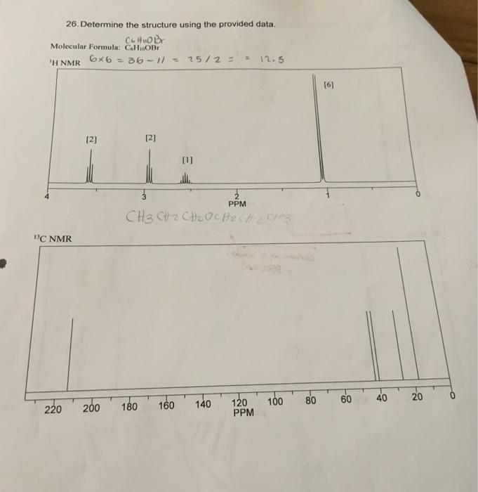 Solved 26. Determine the structure using the provided data. | Chegg.com