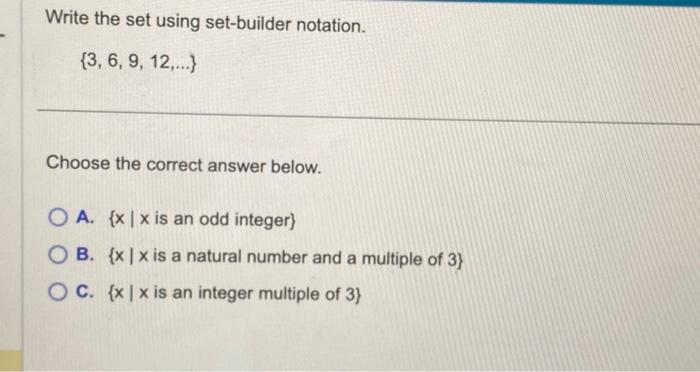 Solved Write the set using set-builder notation. | Chegg.com