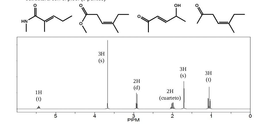 Solved Given The Following Proton Nmr Spectrum Choose The