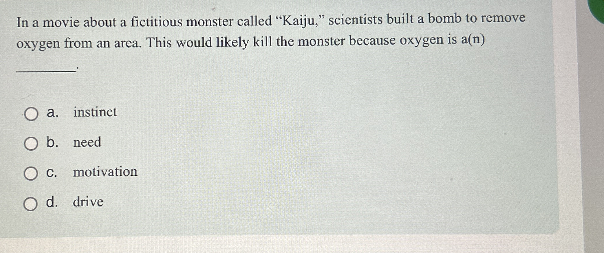 Solved In a movie about a fictitious monster called "Kaiju," | Chegg.com