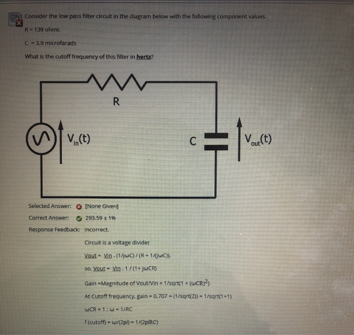 Solved Why the answer is 293.5 not 0,2935 Consider the low | Chegg.com