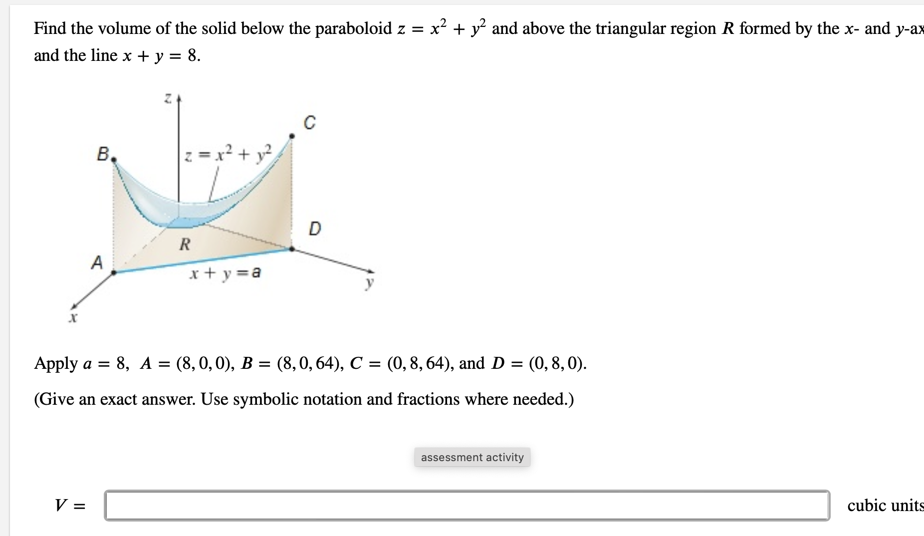 Solved Find the volume of the solid below the paraboloid | Chegg.com