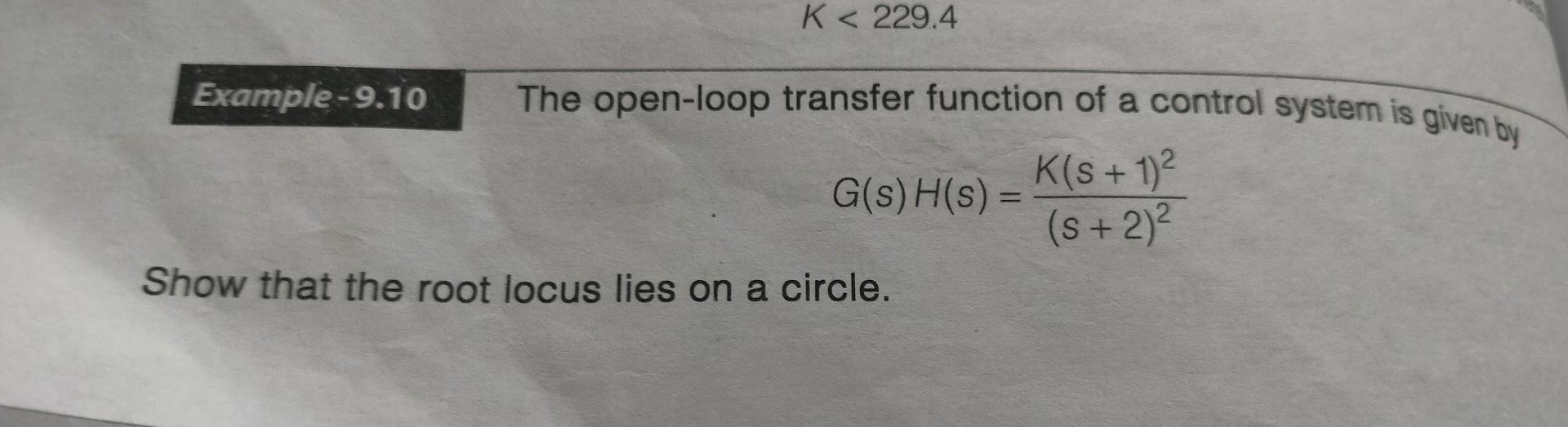 Solved The open-loop transfer function of a control system | Chegg.com
