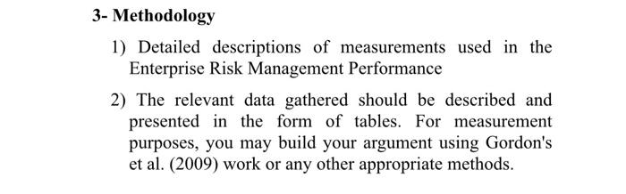 3- Methodology 1) Detailed descriptions of | Chegg.com