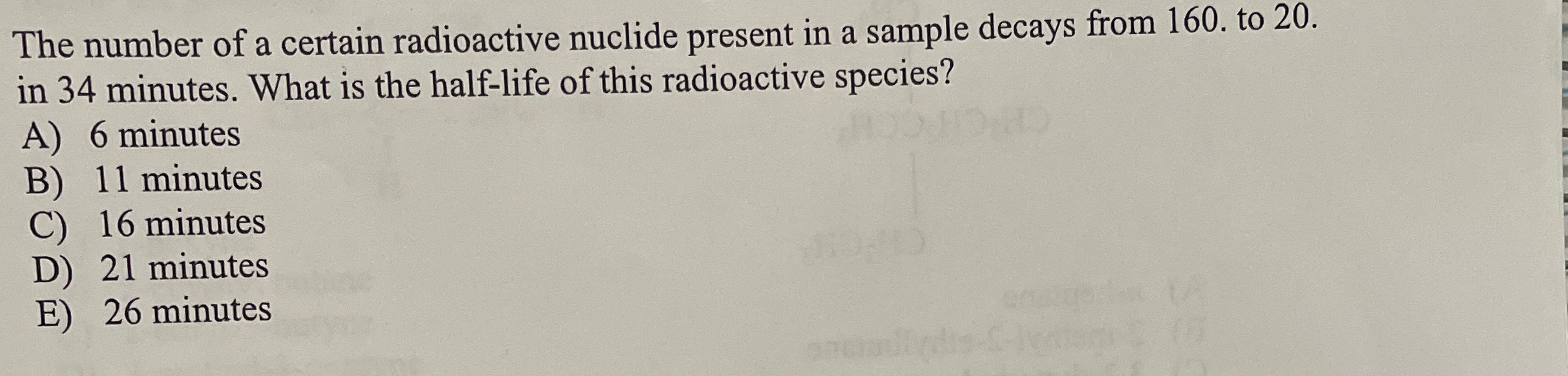 Solved The number of a certain radioactive nuclide present | Chegg.com