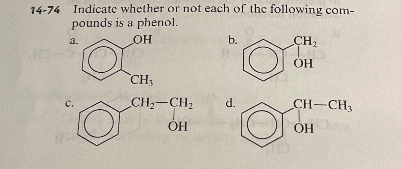 Solved 14-74 ﻿Indicate whether or not each of the following | Chegg.com