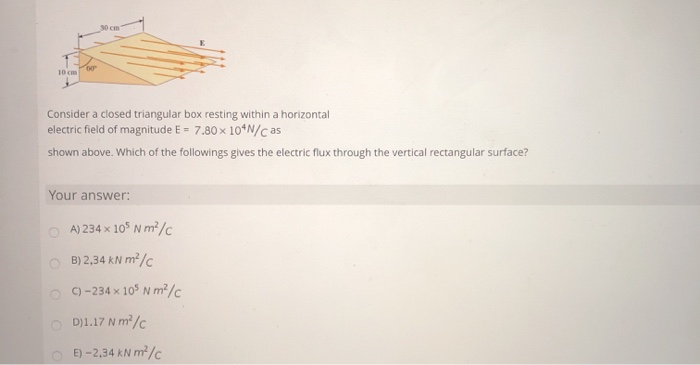 Solved 10 cm Consider a closed triangular box resting within | Chegg.com