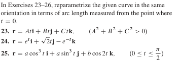 Solved In Exercises 23-26 ﻿reparametrize the given curve in | Chegg.com