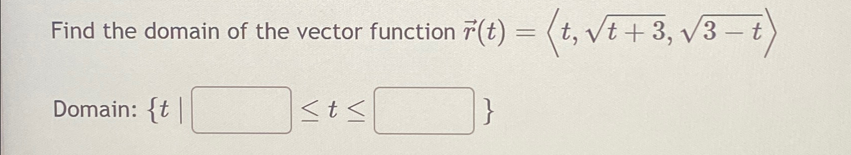 Solved Find The Domain Of The Vector Function