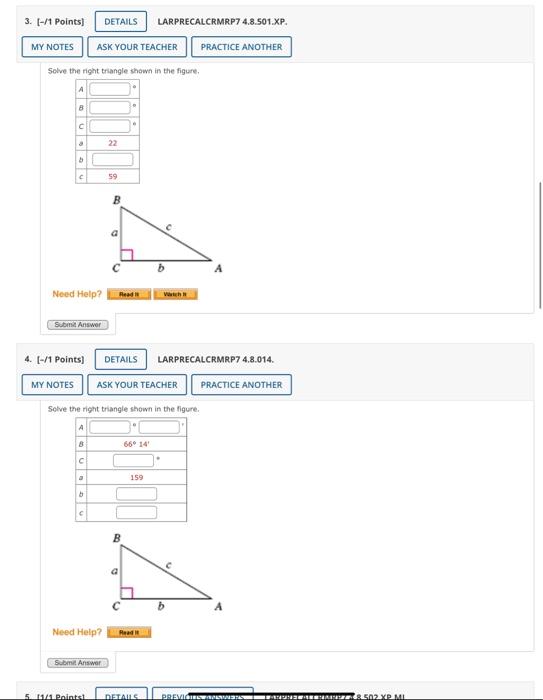 Solved Solve the right triangle shown in the figure. | Chegg.com