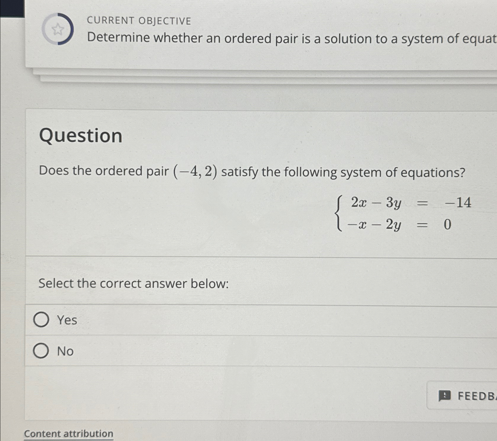 Solved CURRENT OBJECTIVEDetermine whether an ordered pair is | Chegg.com