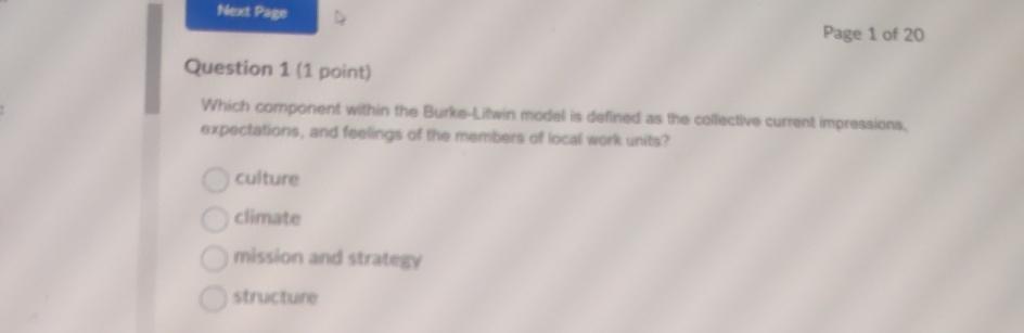 Solved Page 1 ﻿of 20Question 1 (1 ﻿point)Which component | Chegg.com