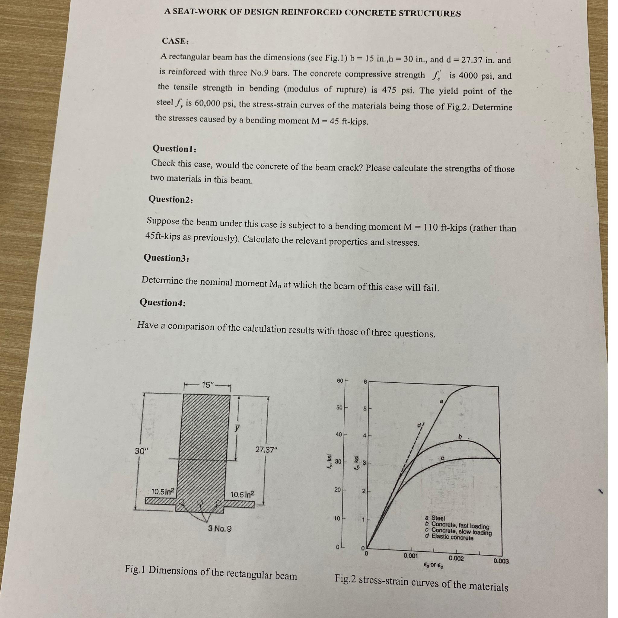 Solved A SEAT-WORK OF DESIGN REINFORCED CONCRETE | Chegg.com
