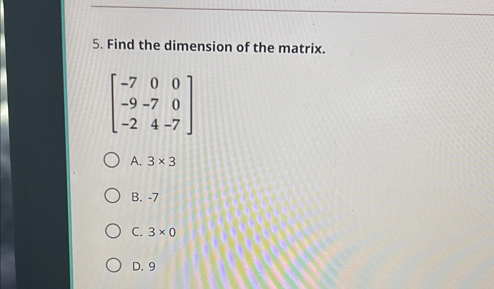 Solved Find the dimension of the | Chegg.com