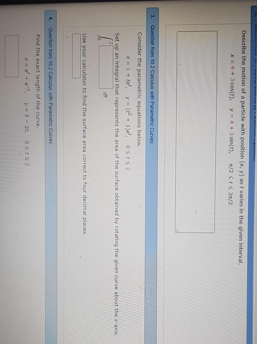 Solved If a and b are fixed numbers, find parametric | Chegg.com