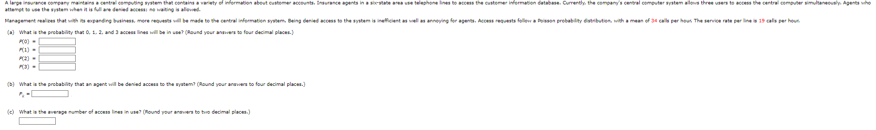 Solved attempt to use the system when it is full are denied | Chegg.com