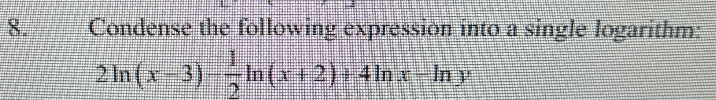 Solved Condense the following expression into a single | Chegg.com