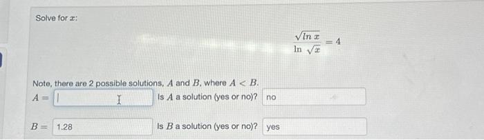 Solved Solve for x: Note, there are 2 possible solutions, A | Chegg.com