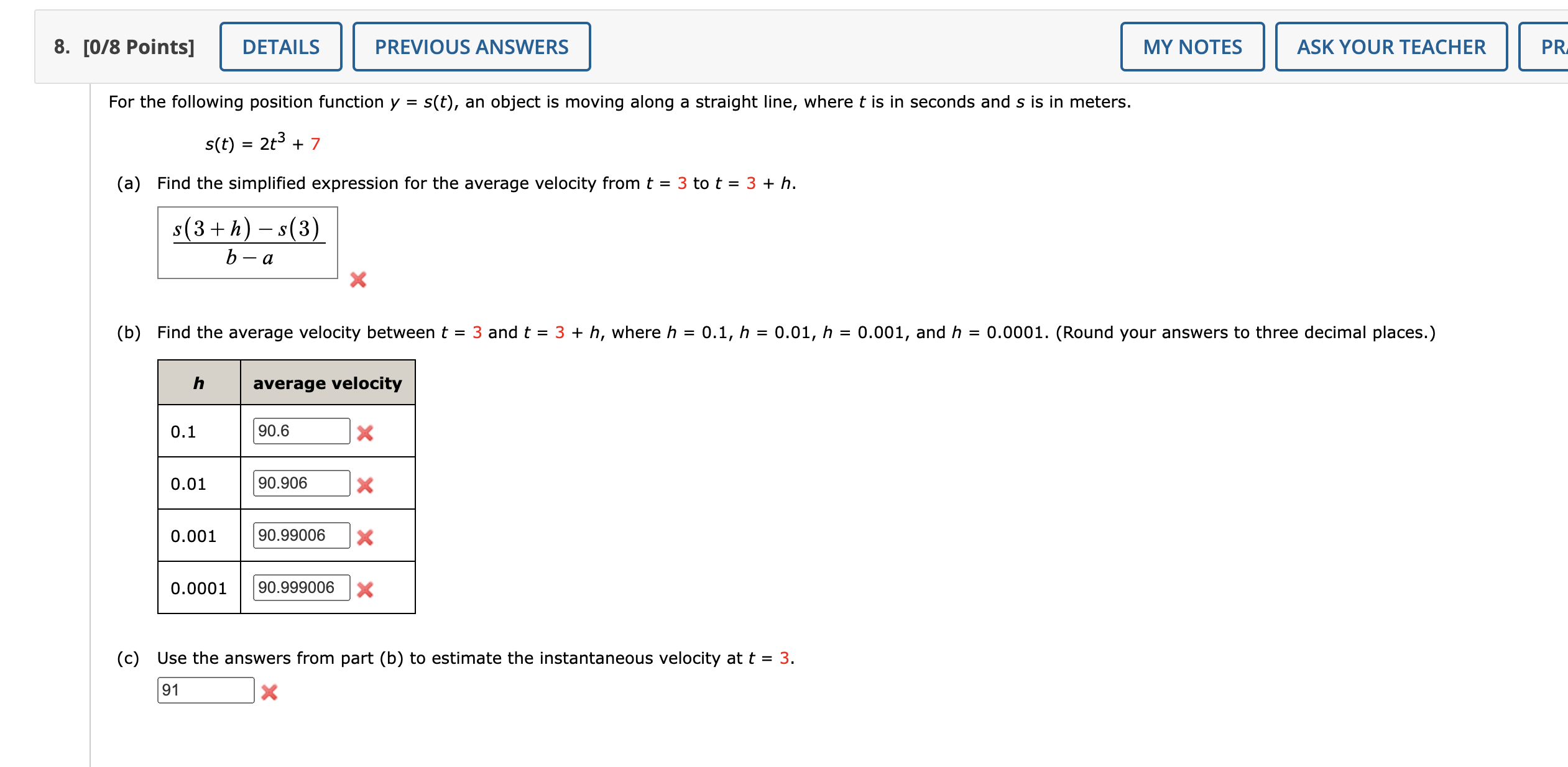 Solved For the following position function y=s(t), ﻿an | Chegg.com