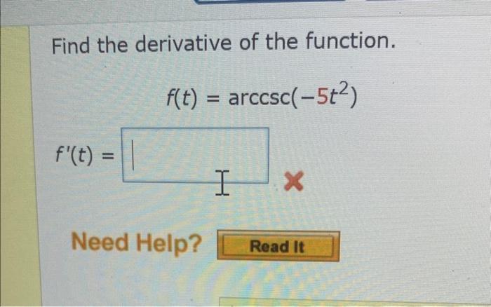 Solved Find the derivative of the function. | Chegg.com
