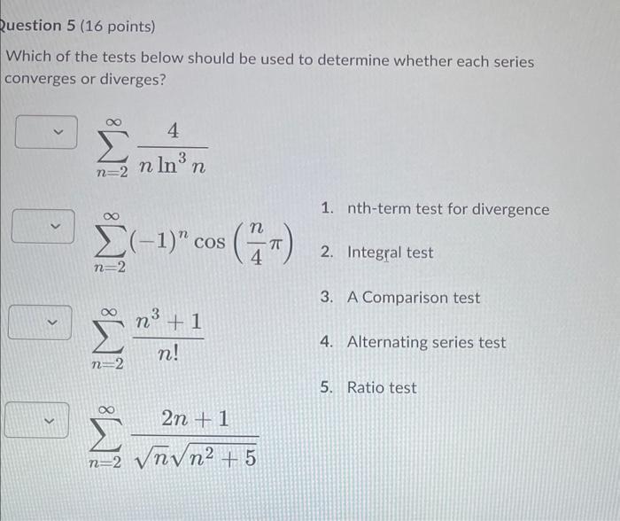 Solved question 5 ( 16 points) Which of the tests below | Chegg.com Solved question 5 ( 16 points) Which of the tests below | Chegg.com