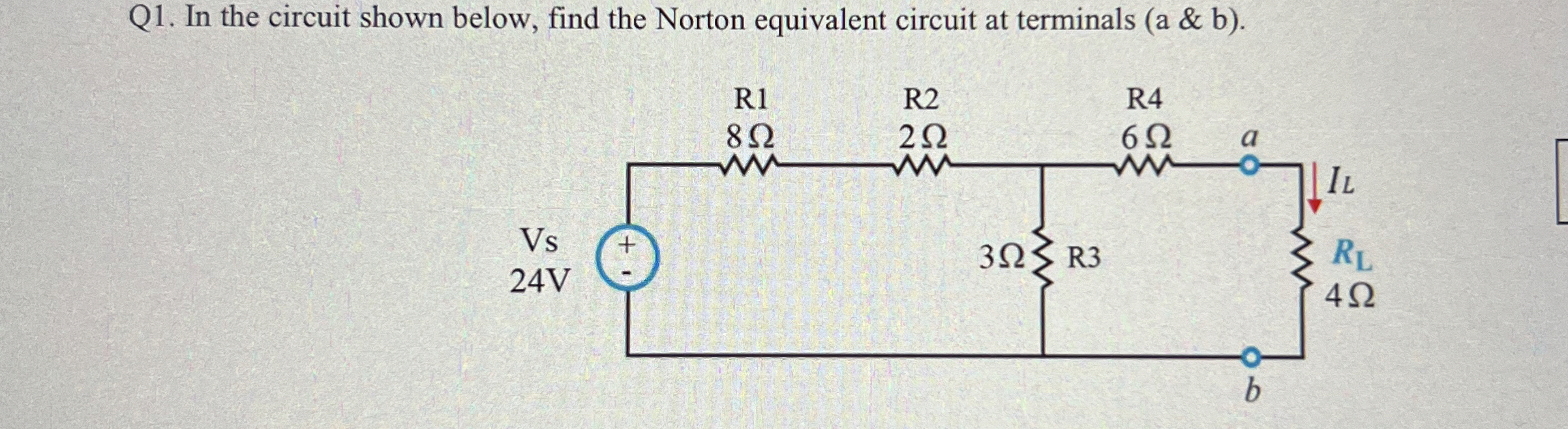 Solved Q1. ﻿In the circuit shown below, find the Norton | Chegg.com