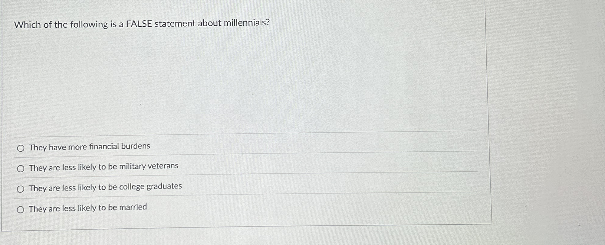 Solved Which of the following is a FALSE statement about | Chegg.com