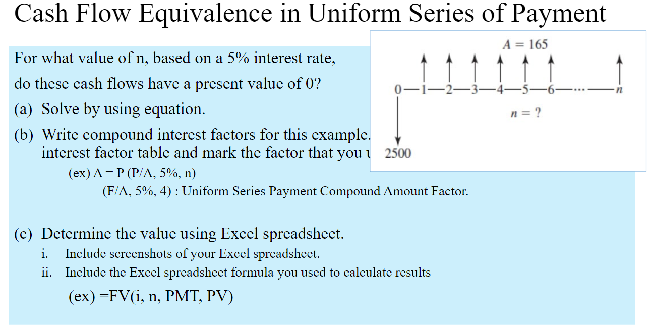 Solved Cash Flow Equivalence in Uniform Series of PaymentFor | Chegg.com