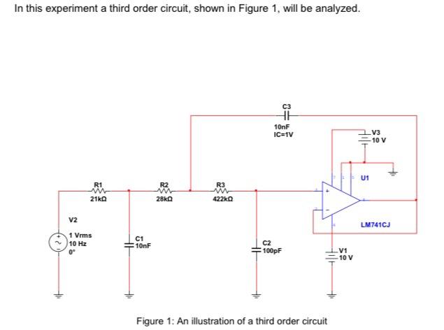 Solved In this experiment a third order circuit, shown in | Chegg.com