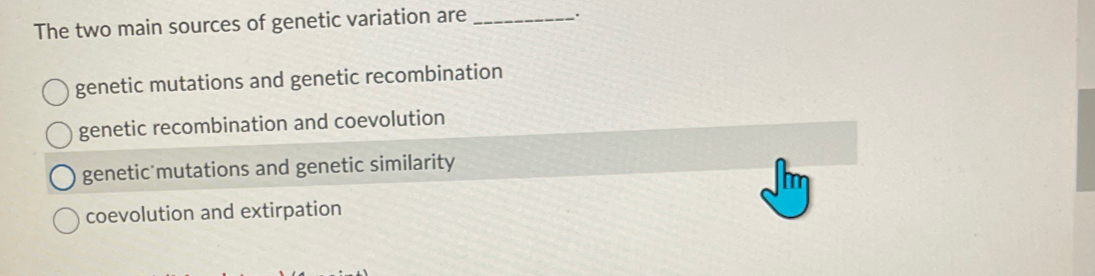 Solved The two main sources of genetic variation are | Chegg.com