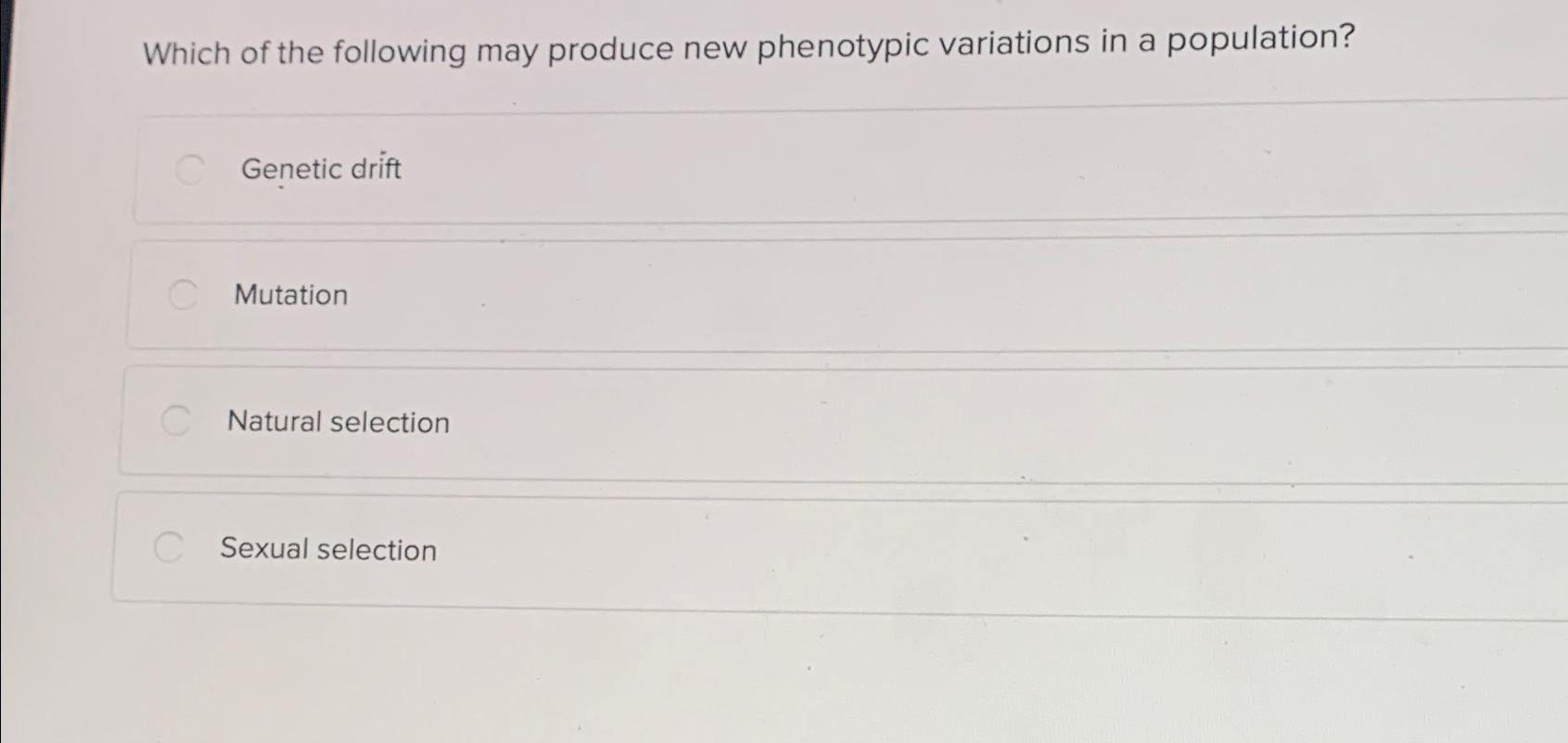 Solved Which of the following may produce new phenotypic | Chegg.com