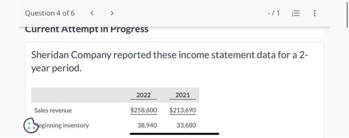 Solved Current Attempt in Progress Sheridan Company reported | Chegg.com