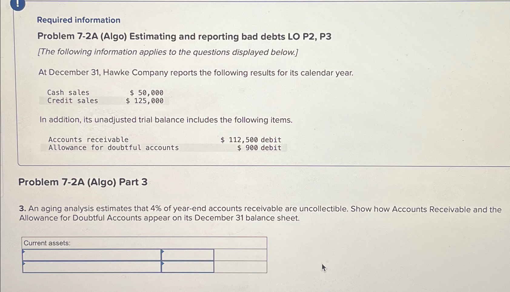 Solved Required informationProblem 7-2A (Algo) ﻿Estimating | Chegg.com