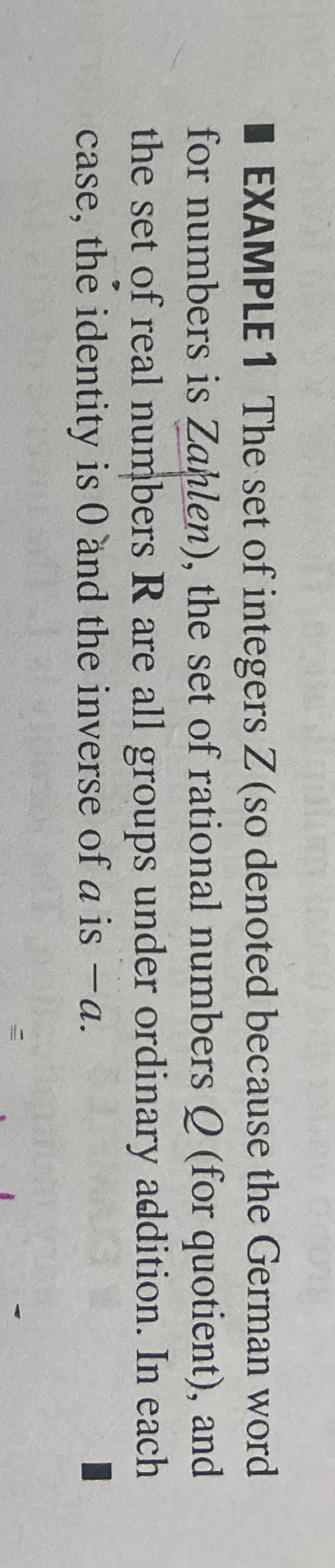 Solved EXAMPLE 1 ﻿The set of integers Z (so denoted because | Chegg.com