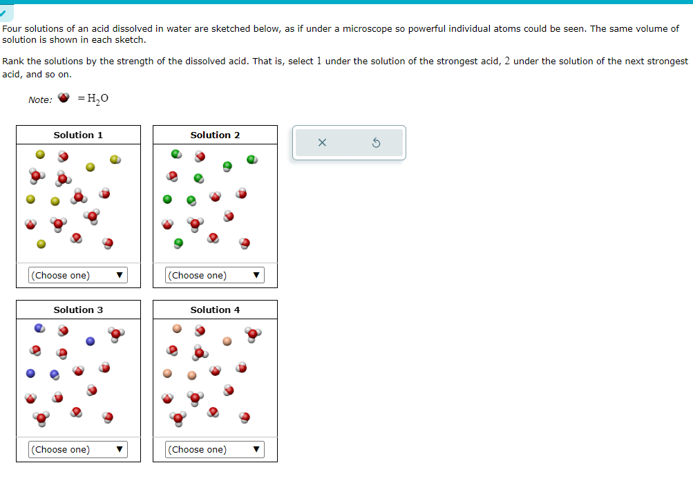 Solved Four solutions of an acid dissolved in water are | Chegg.com
