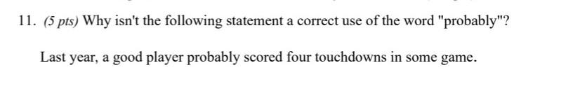 Solved 1. (5 pts) Why isn't the following statement a | Chegg.com