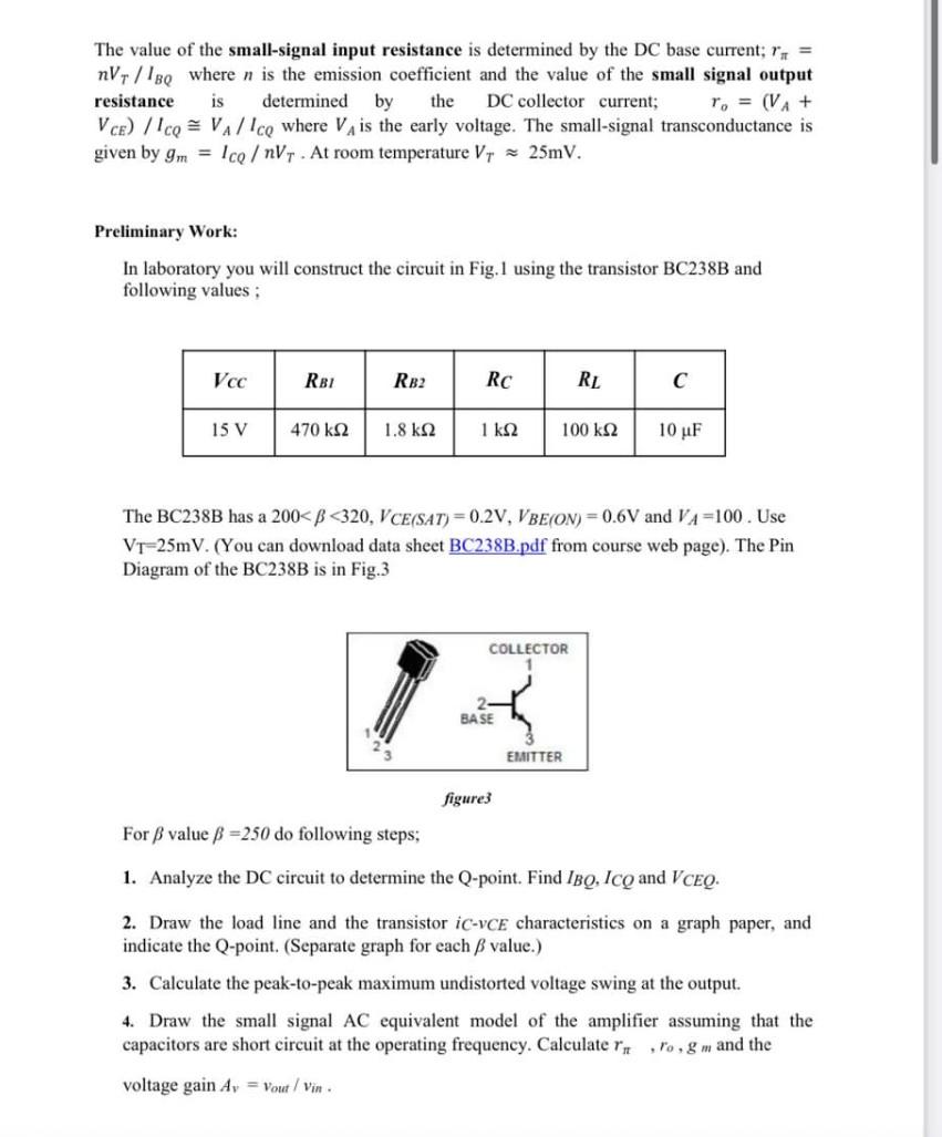 Solved The small-signal model for BJT is shown in the | Chegg.com
