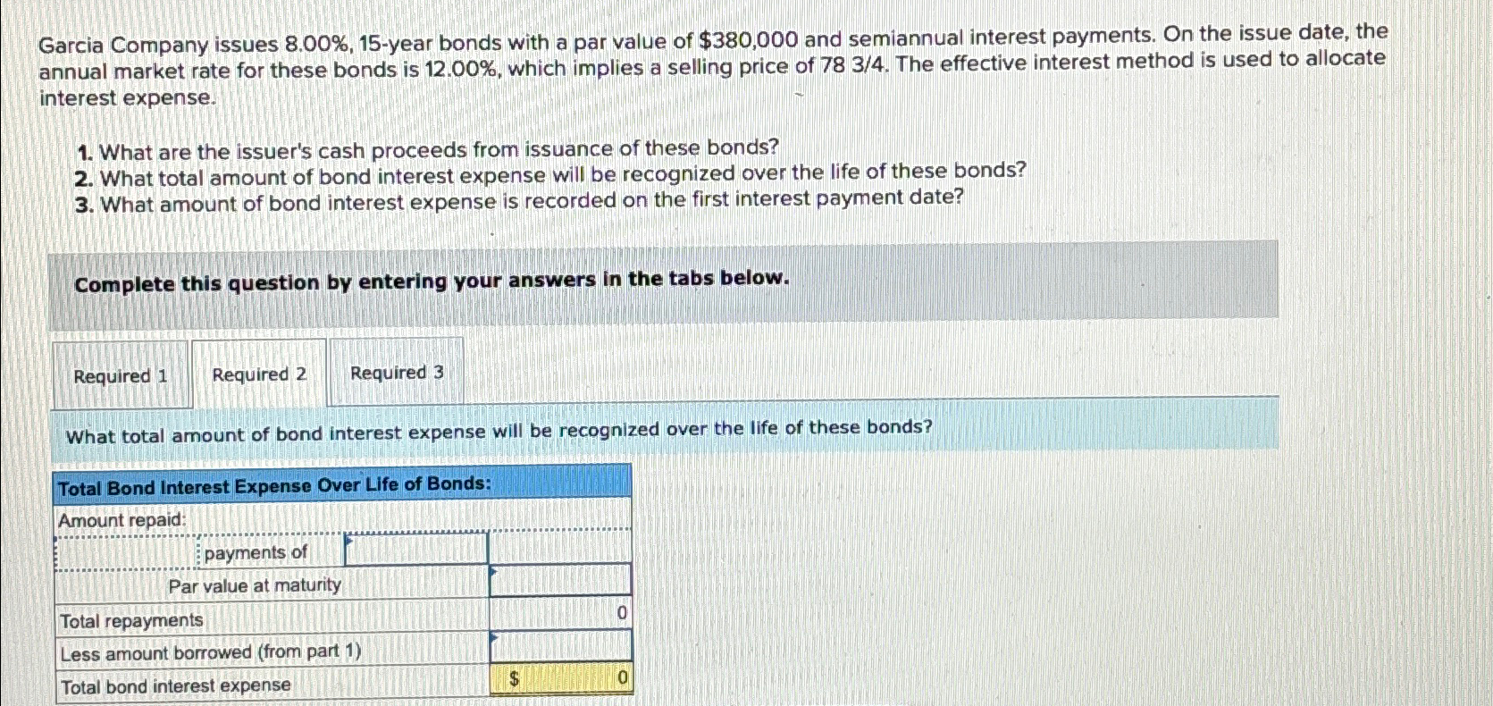 Solved Garcia Company issues 8.00%,15-year bonds with a par | Chegg.com