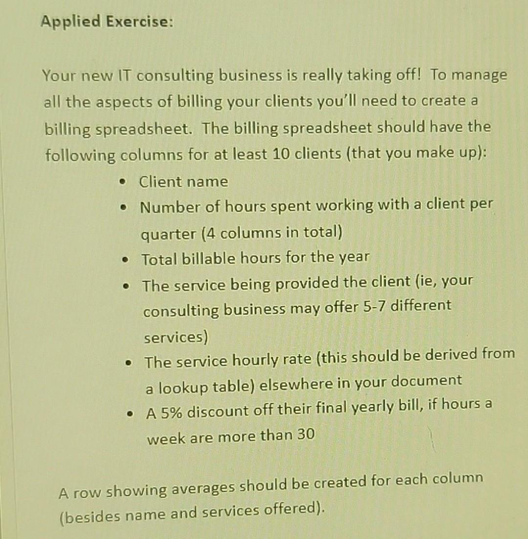 Solved I'm supposed to do this with Excel and just need an | Chegg.com