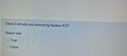 Solved Class 2 ﻿circuits are covered by Section #12?Select | Chegg.com