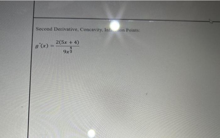 Solved Second Derivative, Concavity, Int con Points: | Chegg.com